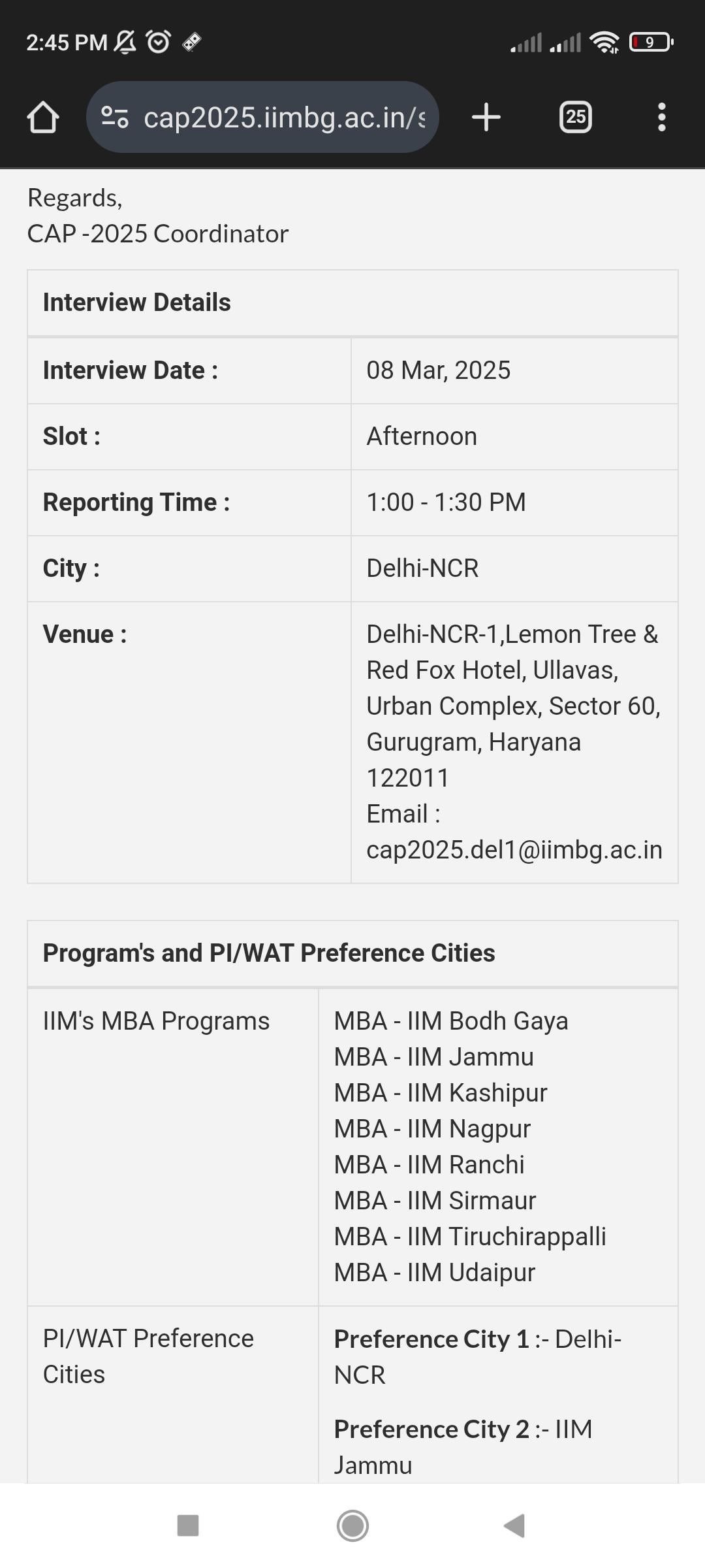 IIM CAP 2025: Interview Date, City, Centers, PI WAT Schedule